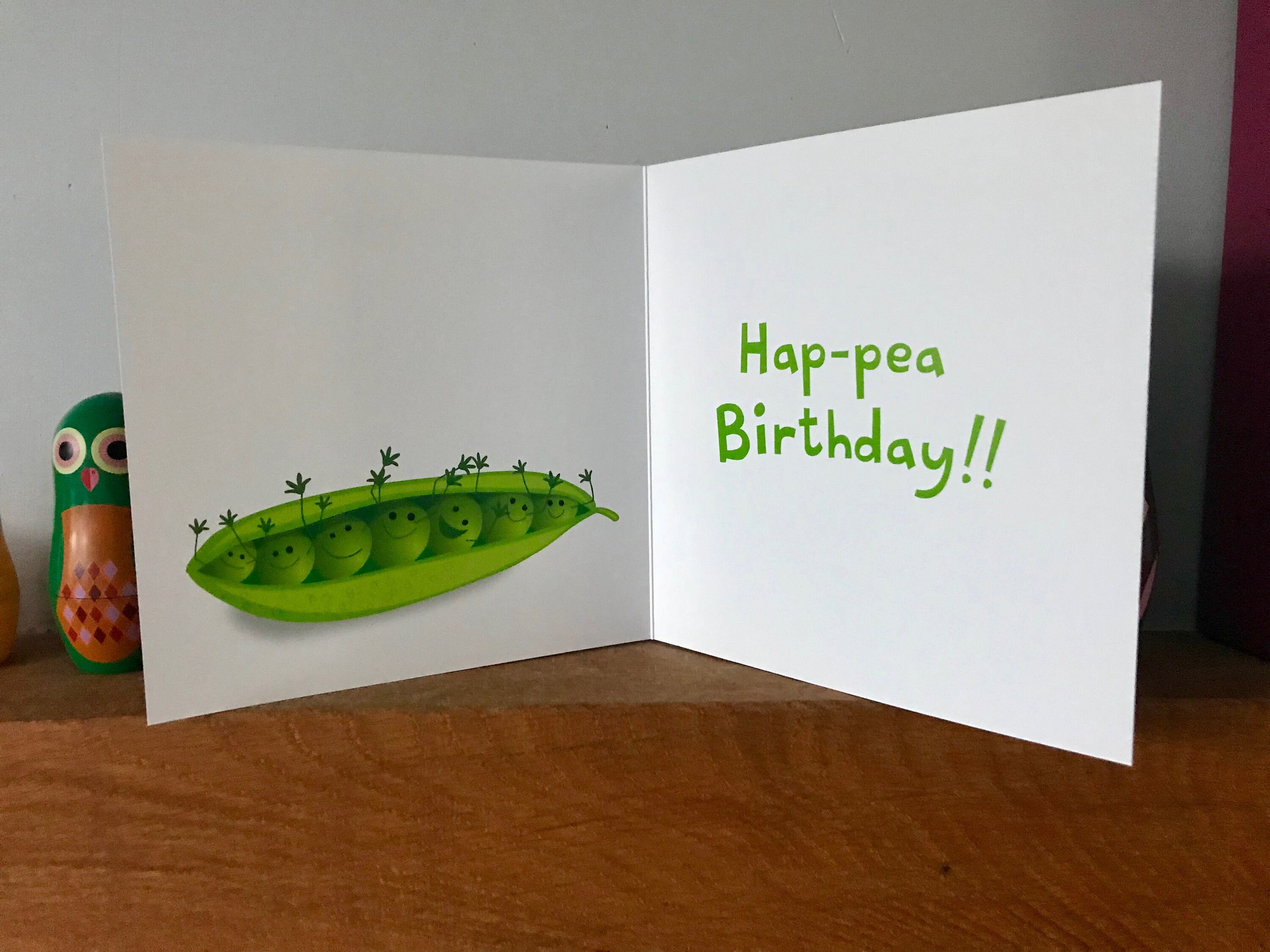 Hap-pea Birthday Card Peas in a Pod Illustrated Greetings - Etsy UK