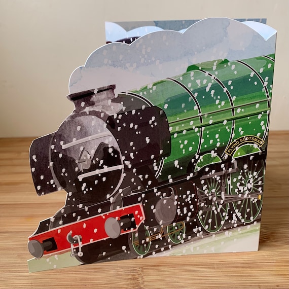 Flying Scotsman Steam Engine Christmas Card Train Christmas - Etsy