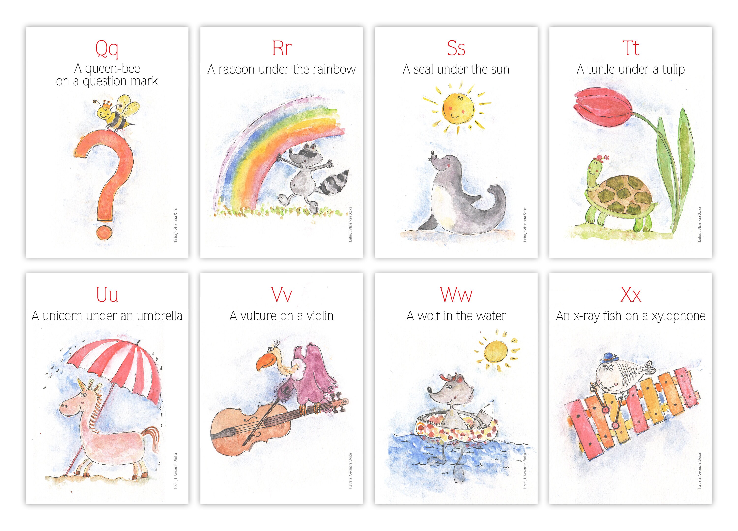 Printable Flashcards Alphabet Funny Animals ABC - Etsy Canada