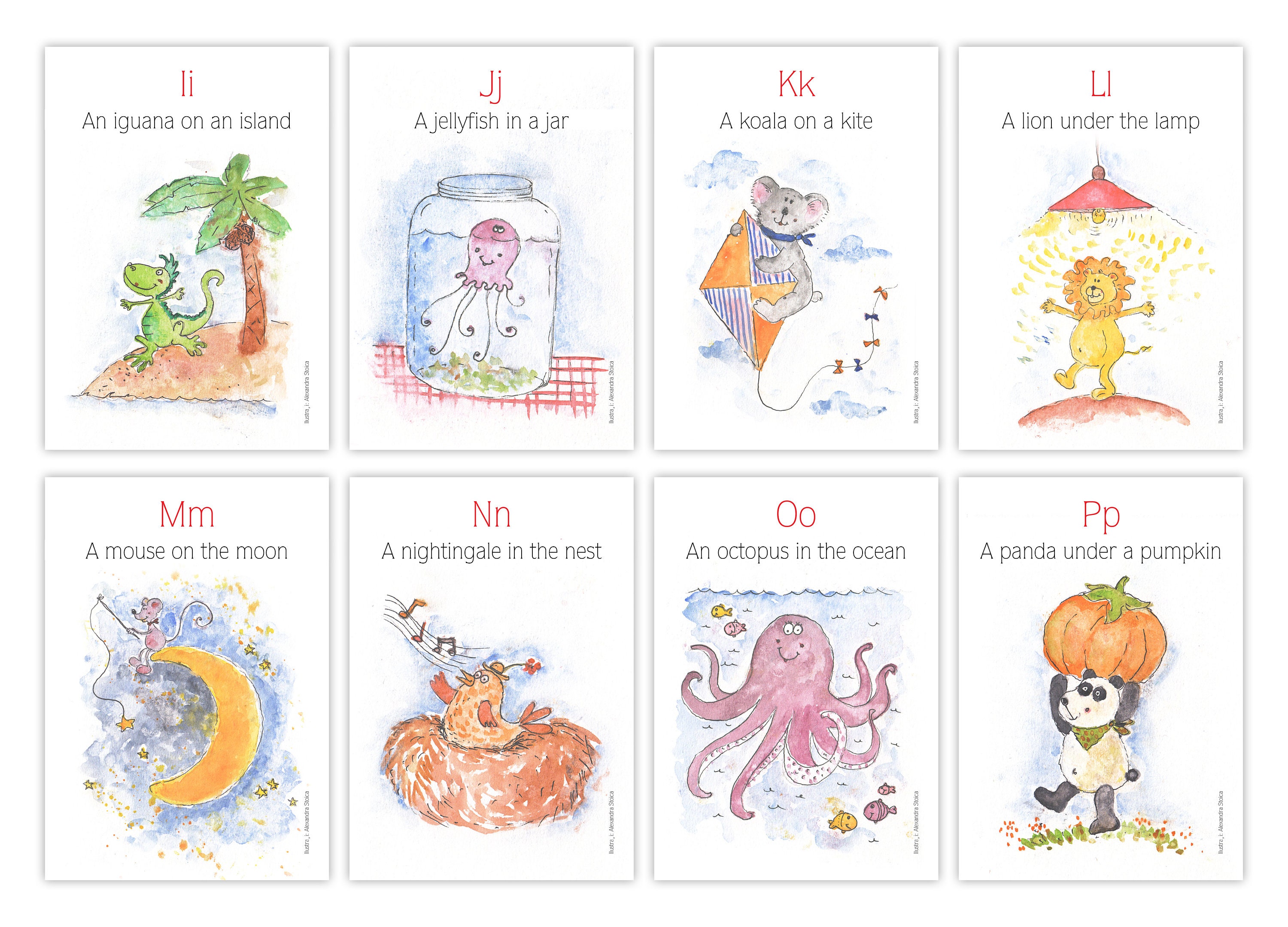Printable Flashcards Alphabet Funny Animals ABC - Etsy Canada