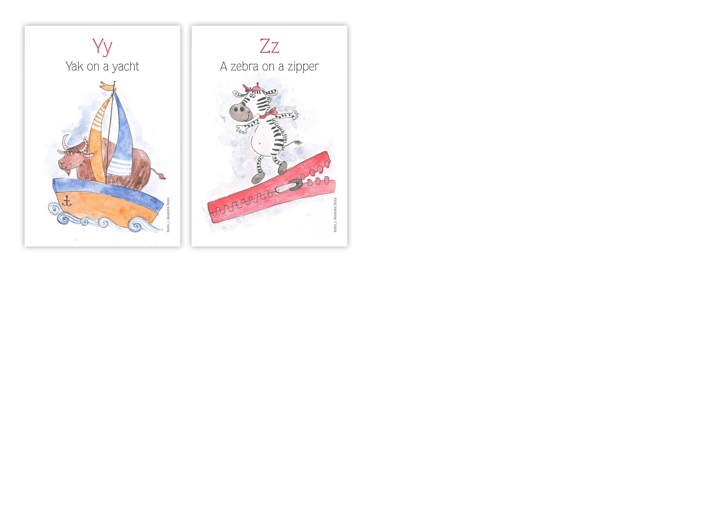 Printable Flashcards Alphabet Funny Animals ABC - Etsy Canada