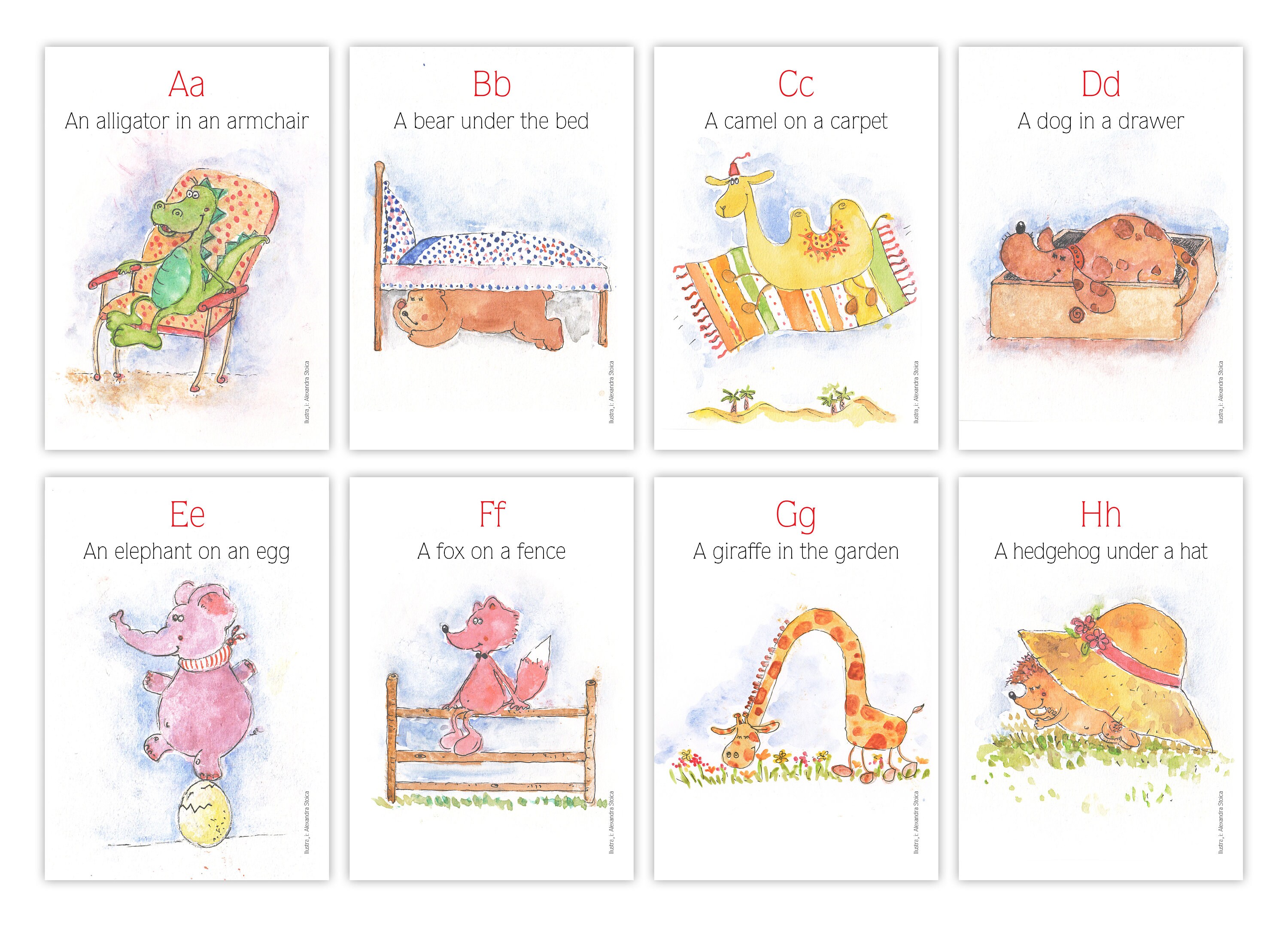 Printable Flashcards Alphabet Funny Animals ABC - Etsy Canada