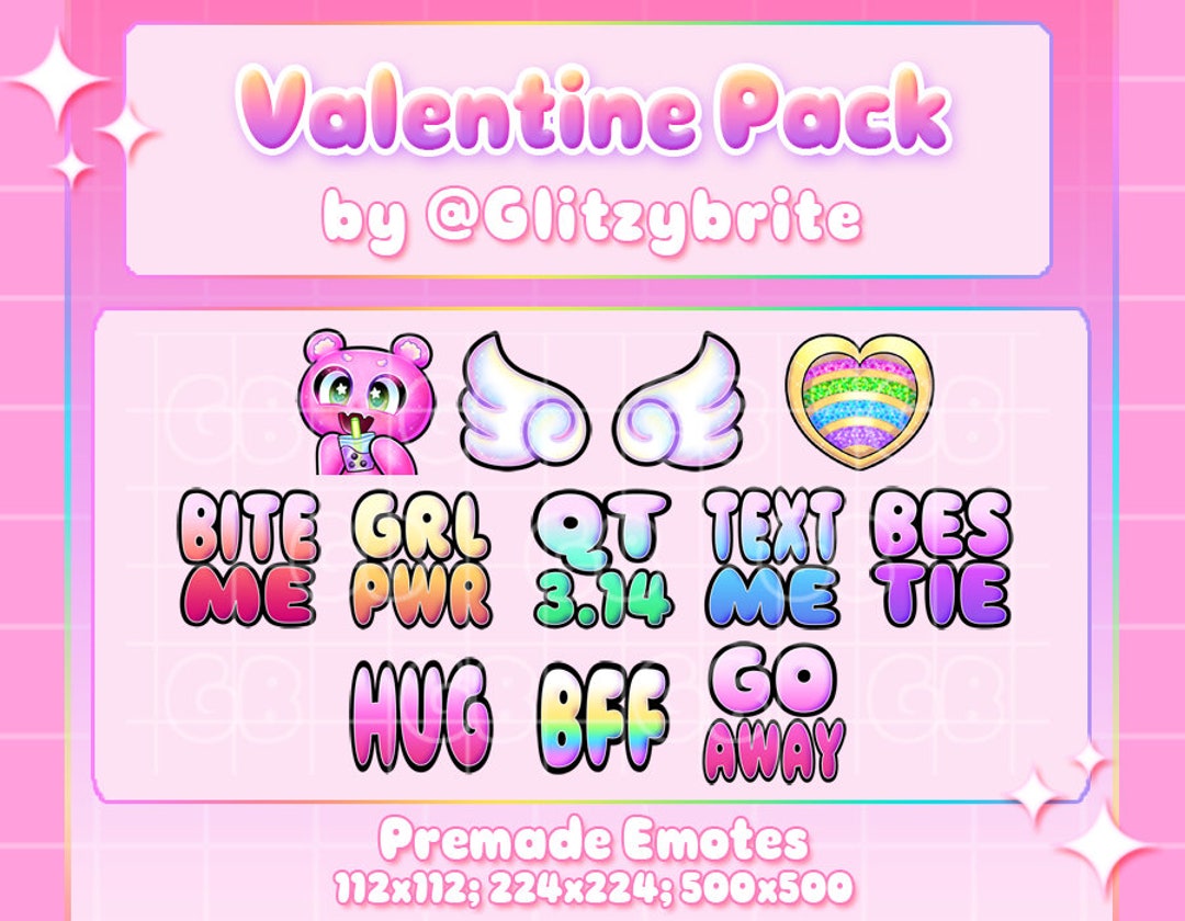 Valentine Emote Pack Twitch Premade Affiliate Partner Streamer Discord ...