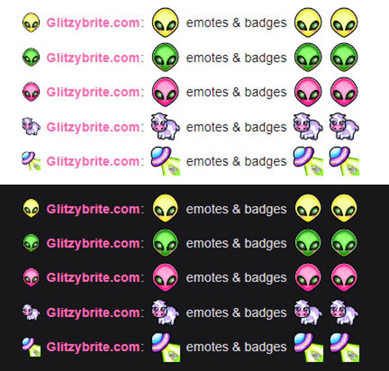 Aliens Spaceship Cow - Twitch Emotes Badges Channel Points - Etsy
