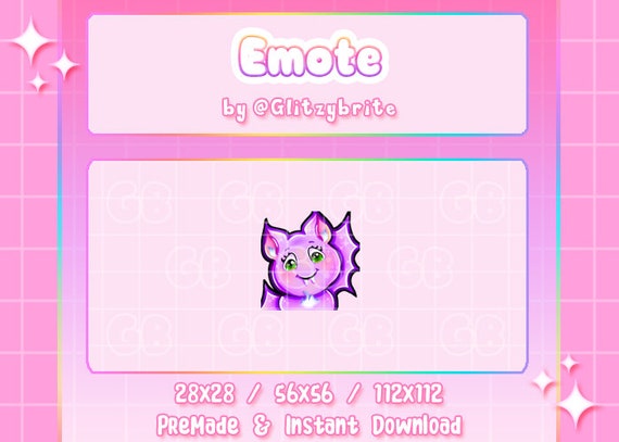 Cute Bat Emote Twitch Emote Premade Affiliate Partner | Etsy