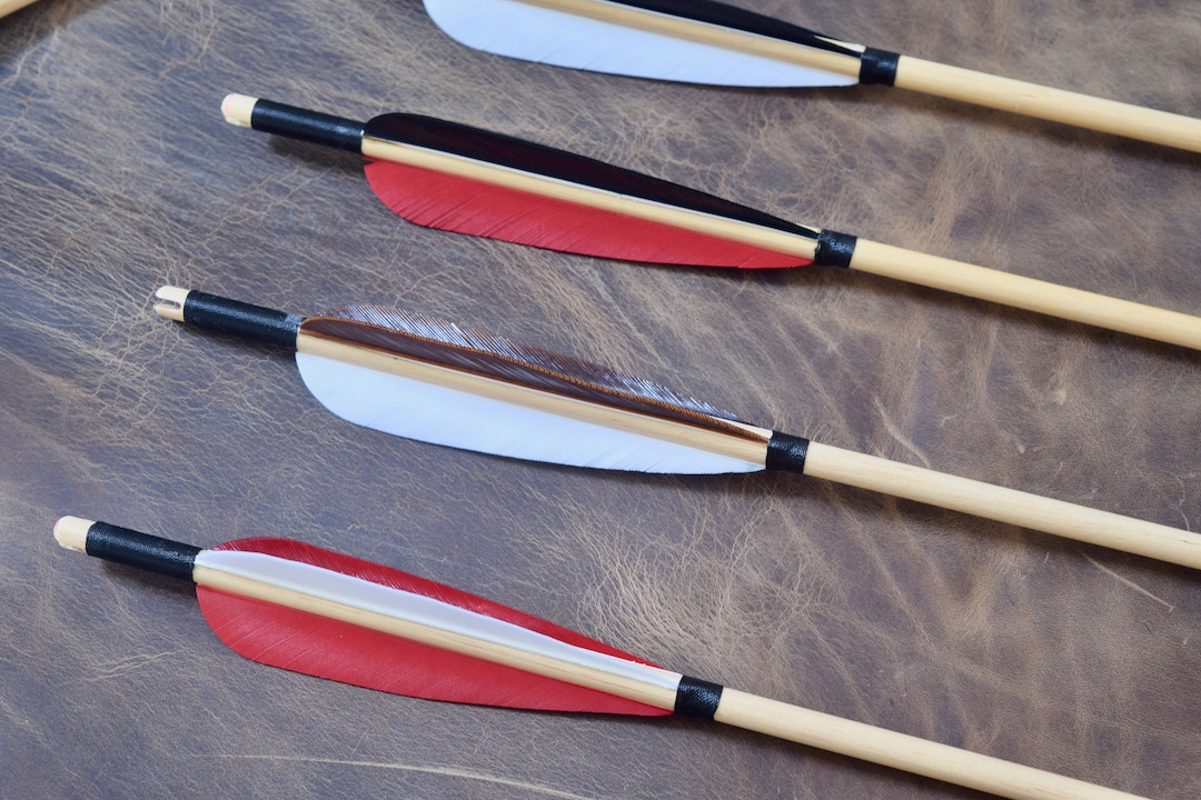 Traditional Wooden Arrows - Turkey Feather - 125 Grain Field Target ...