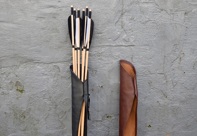 Brown Side Draw Leather Quiver Reverse Draw Quiver - Etsy