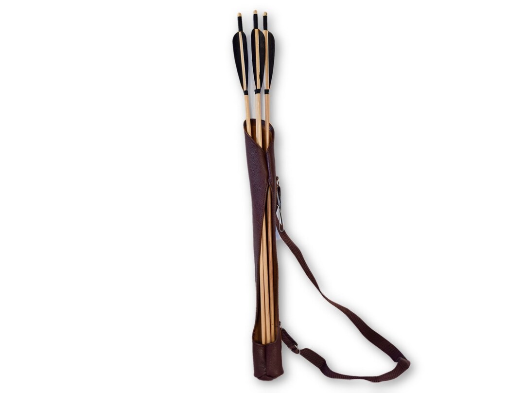 Brown Side Draw Leather Quiver - Reverse Draw Quiver - Etsy