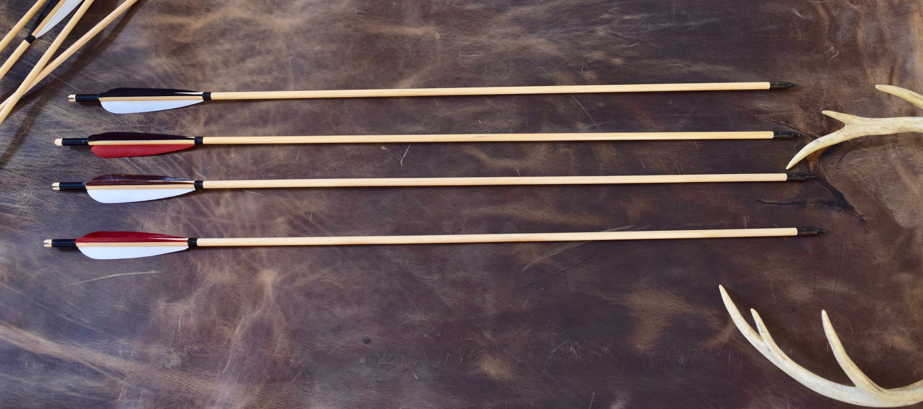 Traditional Wooden Arrows Turkey Feather 125 Grain Field - Etsy