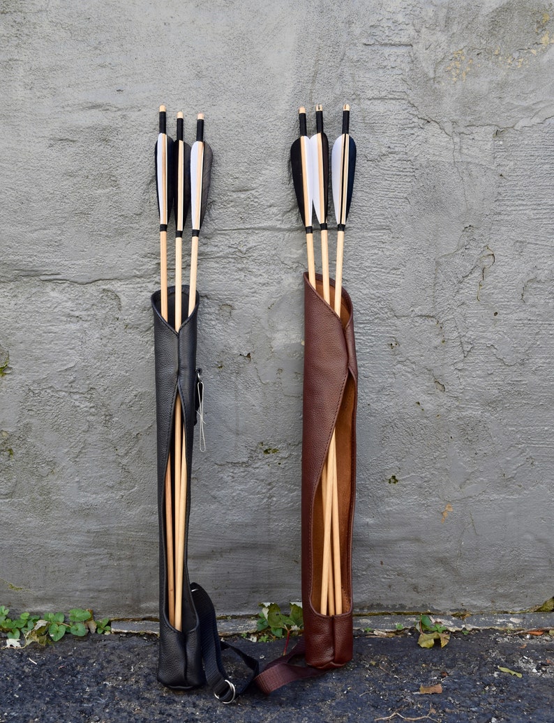 Brown Side Draw Leather Quiver Reverse Draw Quiver - Etsy