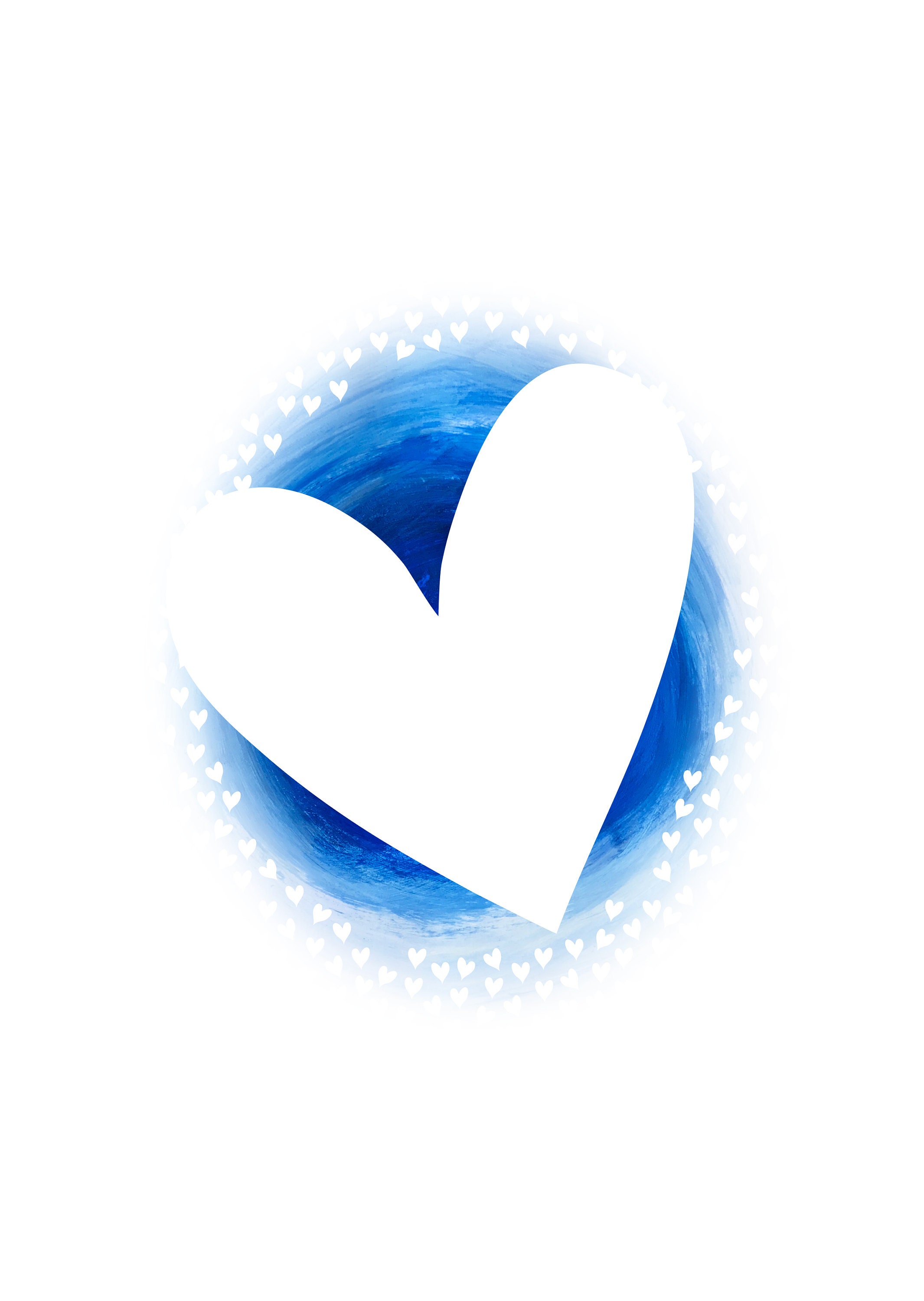 Blue Heart Print, Blue Heart Wall Art, Blue Love Heart Print, Blue ...