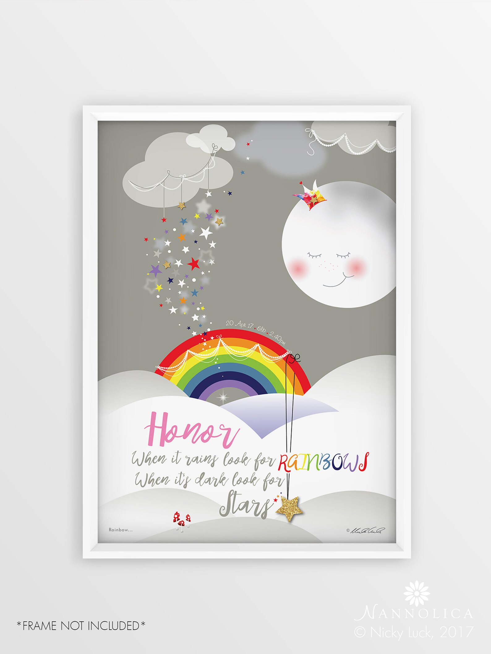 Rainbow Name Art Rainbow Personalised Print Rainbow Nursery - Etsy