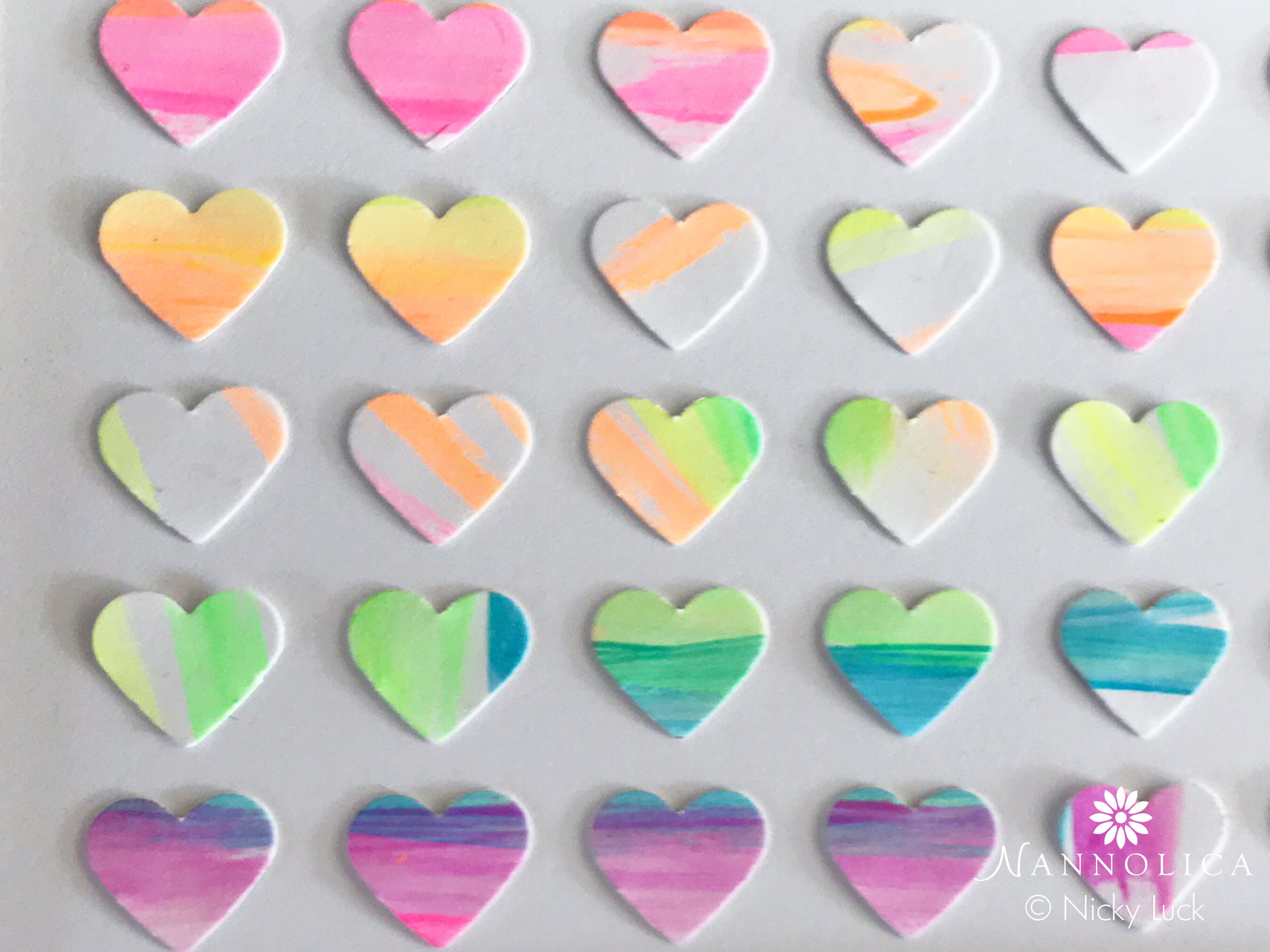Heart Collage, Rainbow Heart Collage, Rainbow Heart Painting, Rainbow ...
