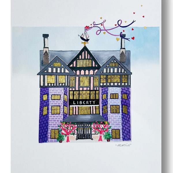 Purple Buildings - Etsy