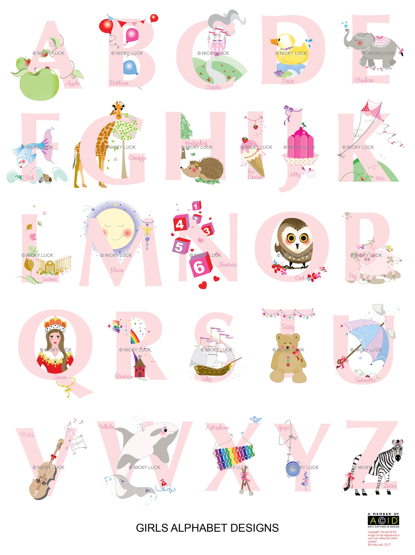 Personalised Alphabet Print Alphabet Print Alphabet Poster - Etsy