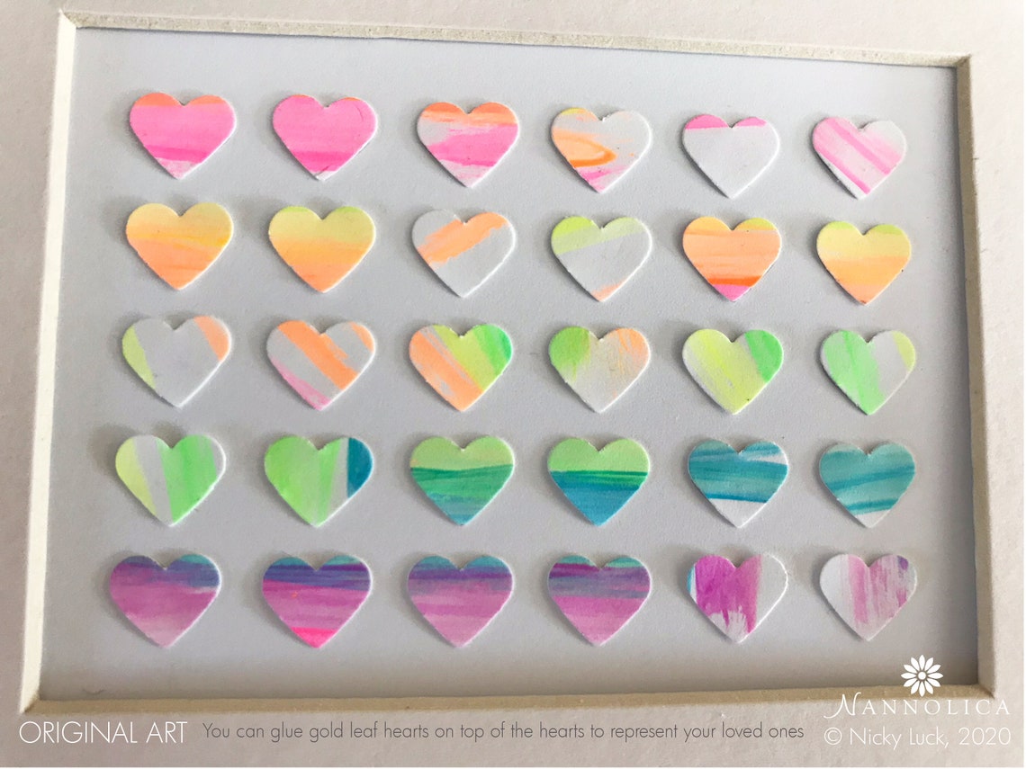 Heart Collage Rainbow Heart Collage Rainbow Heart Painting - Etsy UK