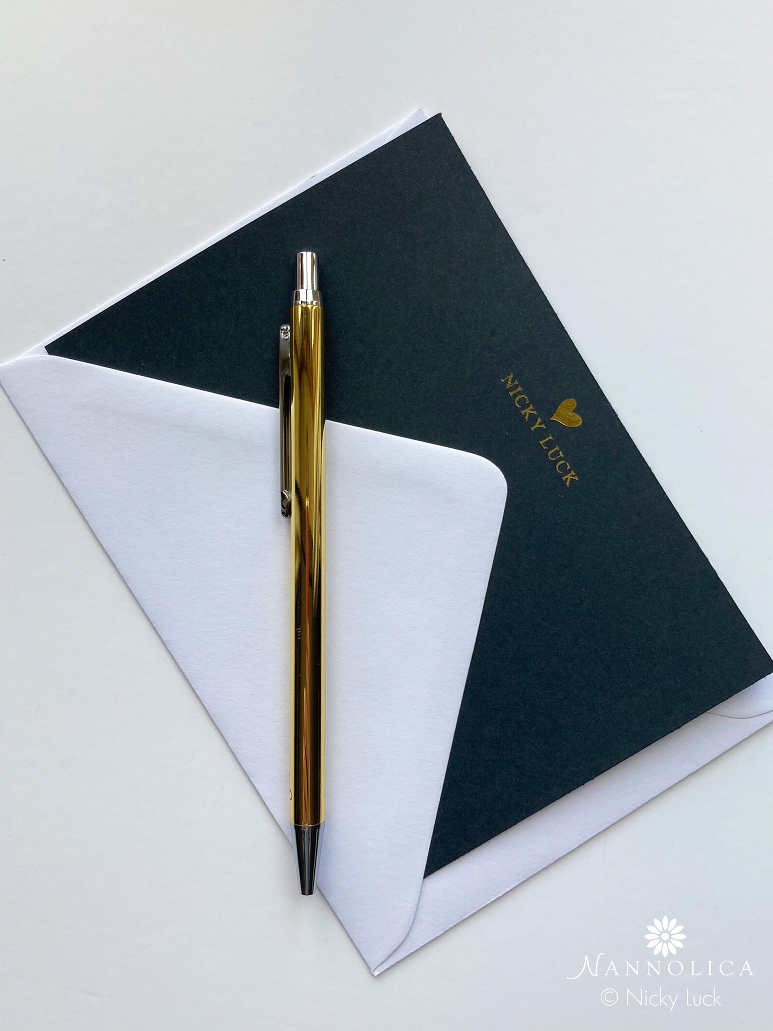 Personalised Gold Note Cards, Gold Foil Notecard Set, Monogram ...