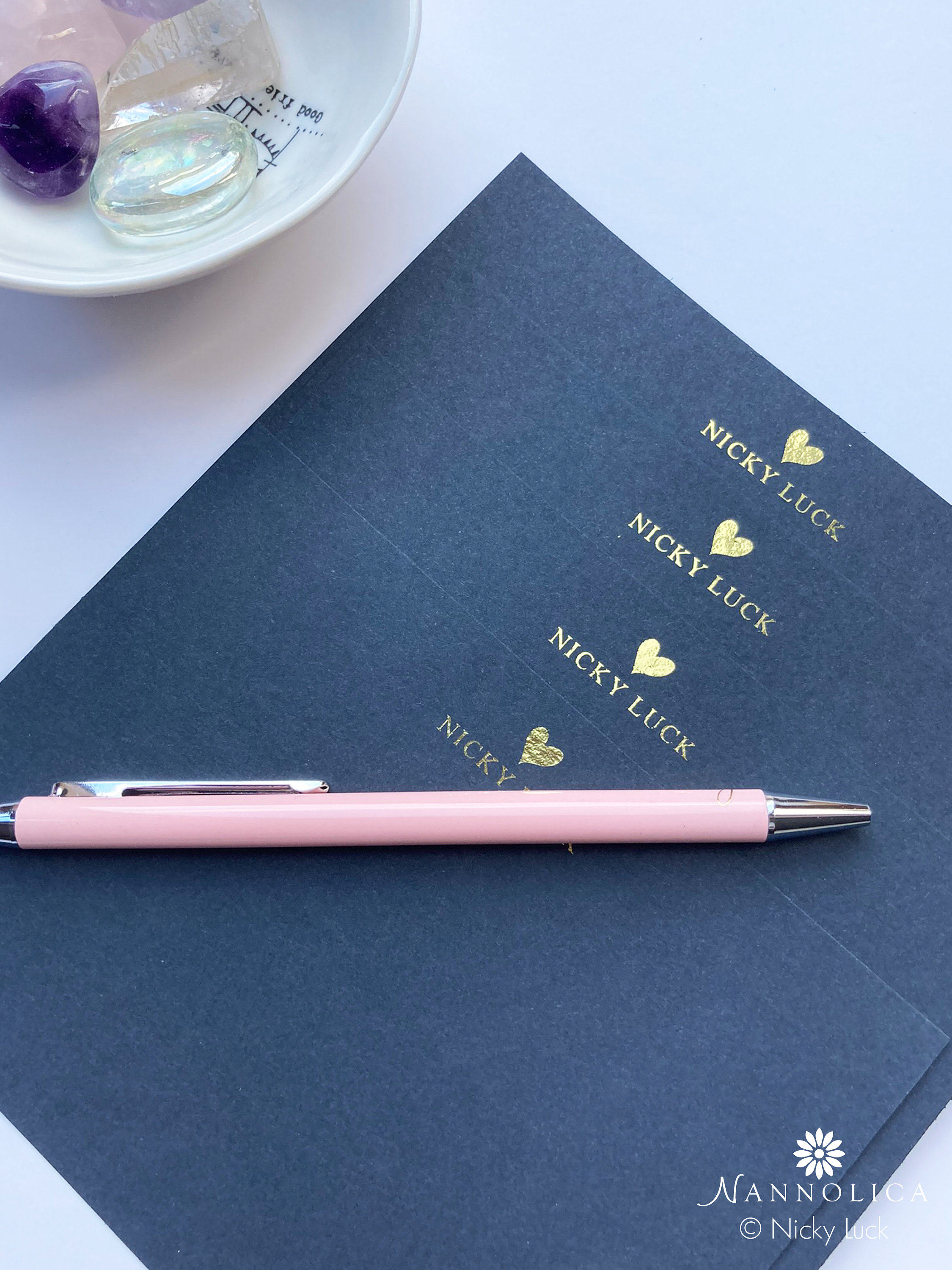 Personalised Gold Note Cards, Gold Foil Notecard Set, Monogram ...