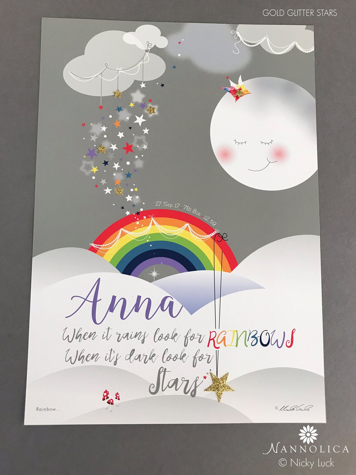 Rainbow Name Art Rainbow Personalised Print Rainbow Nursery - Etsy