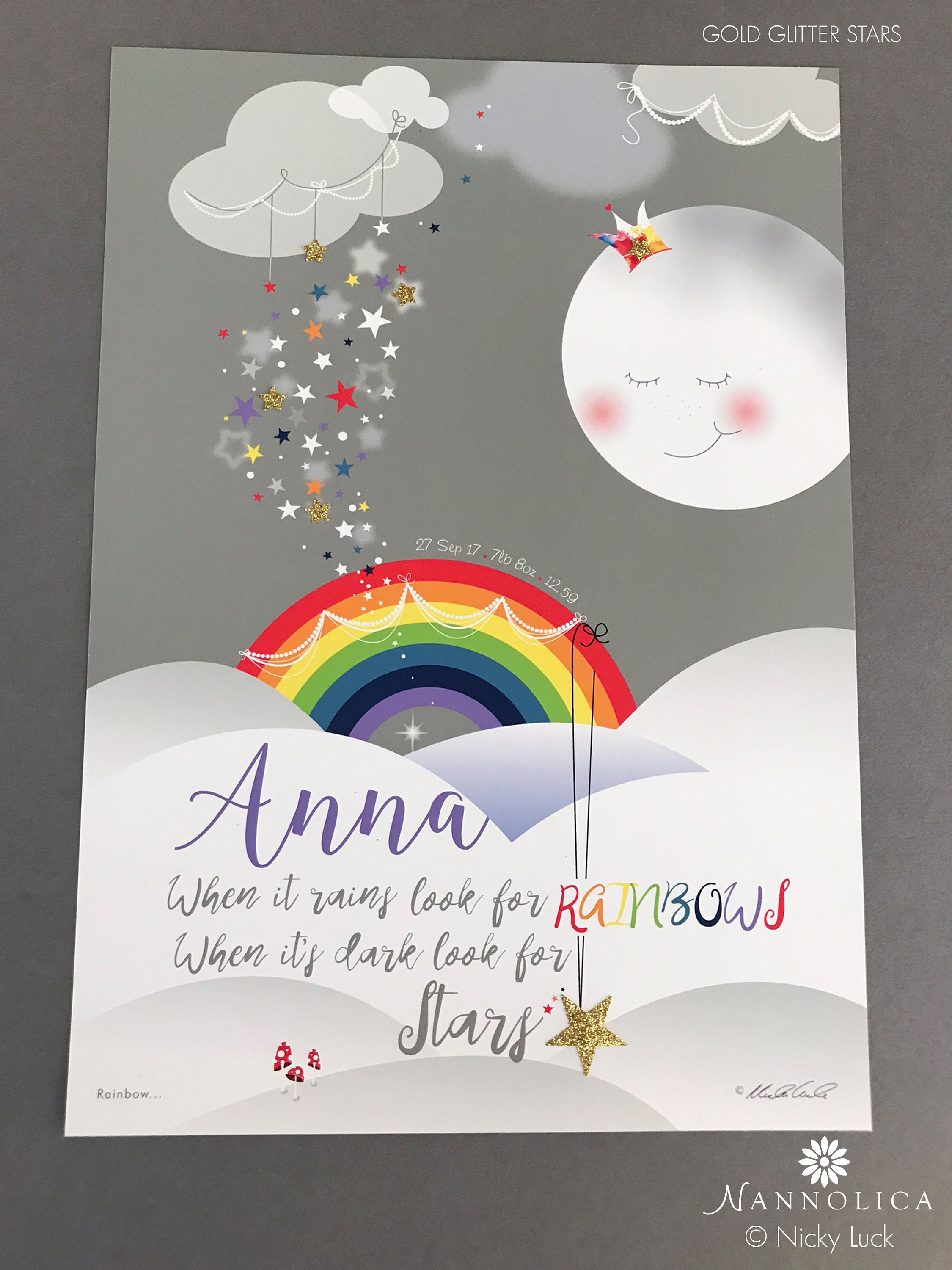 Rainbow Name Art Rainbow Personalised Print Rainbow Nursery - Etsy