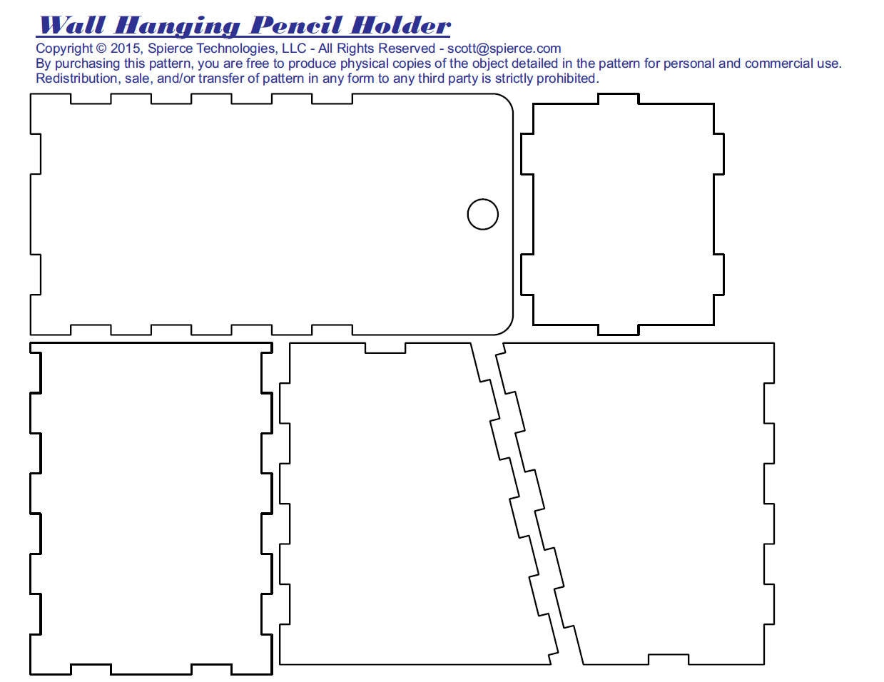 Wall Hanging Pencil Holder Laser Cutter Pattern Download - Etsy