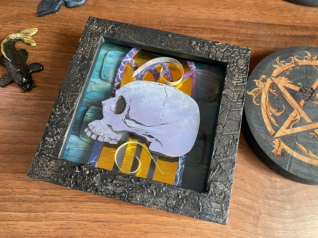 Skull Shadow Box Wall Hanging 3D Paper Art Decorated Frame - Etsy