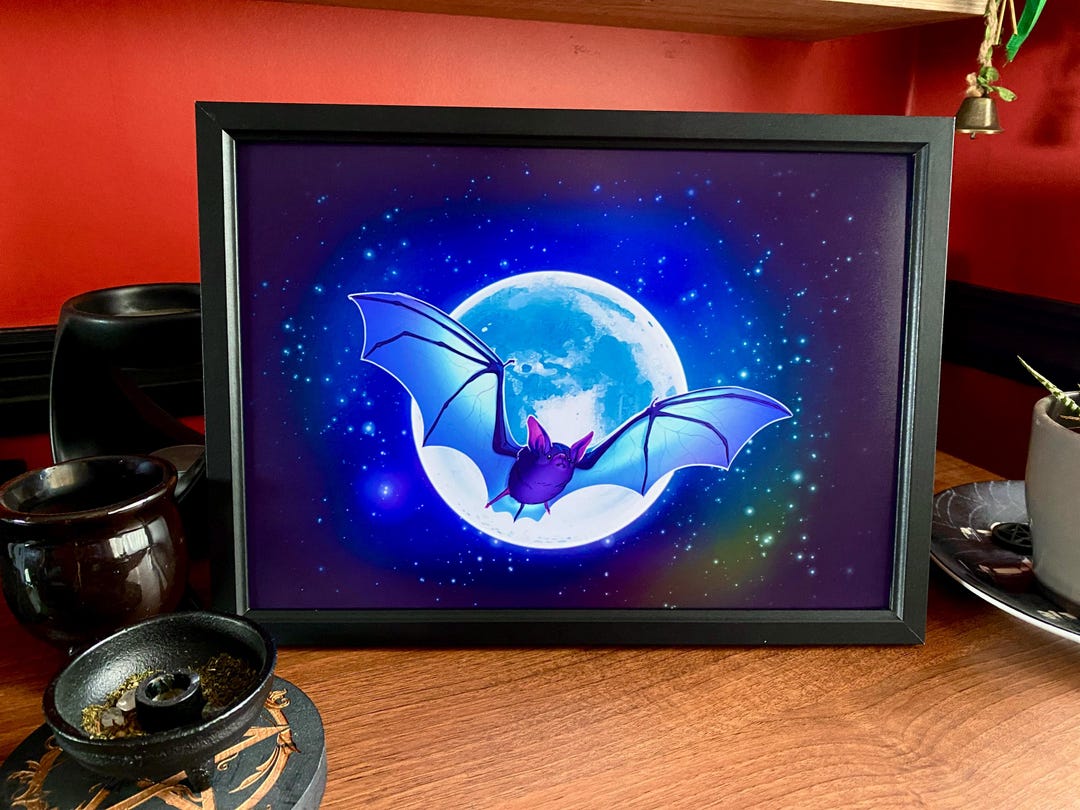 Space Bat Art Print Cute Goth Home Decor - Etsy