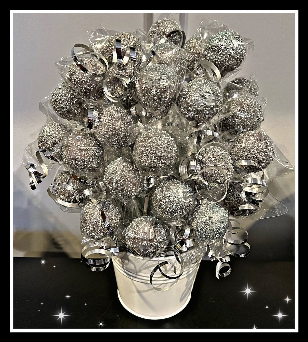 Disco Ball Cake Pops, Disco Cake Pops, Disco Chocolate, Silver Cake ...