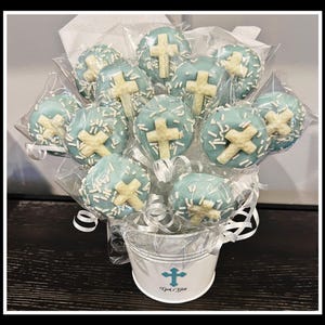 Baptism Chocolate Cross Pops - Etsy
