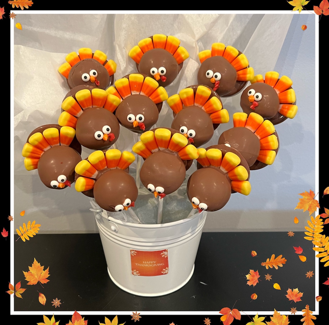 Turkey Cake Pops: Thanksgiving Gourmet Chocolate Treats (set of 12) - Etsy
