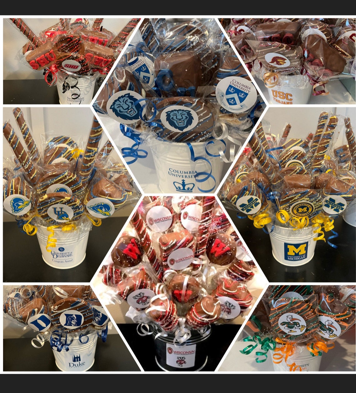College Commit Cake Pop Basket: Custom School Colors - Etsy