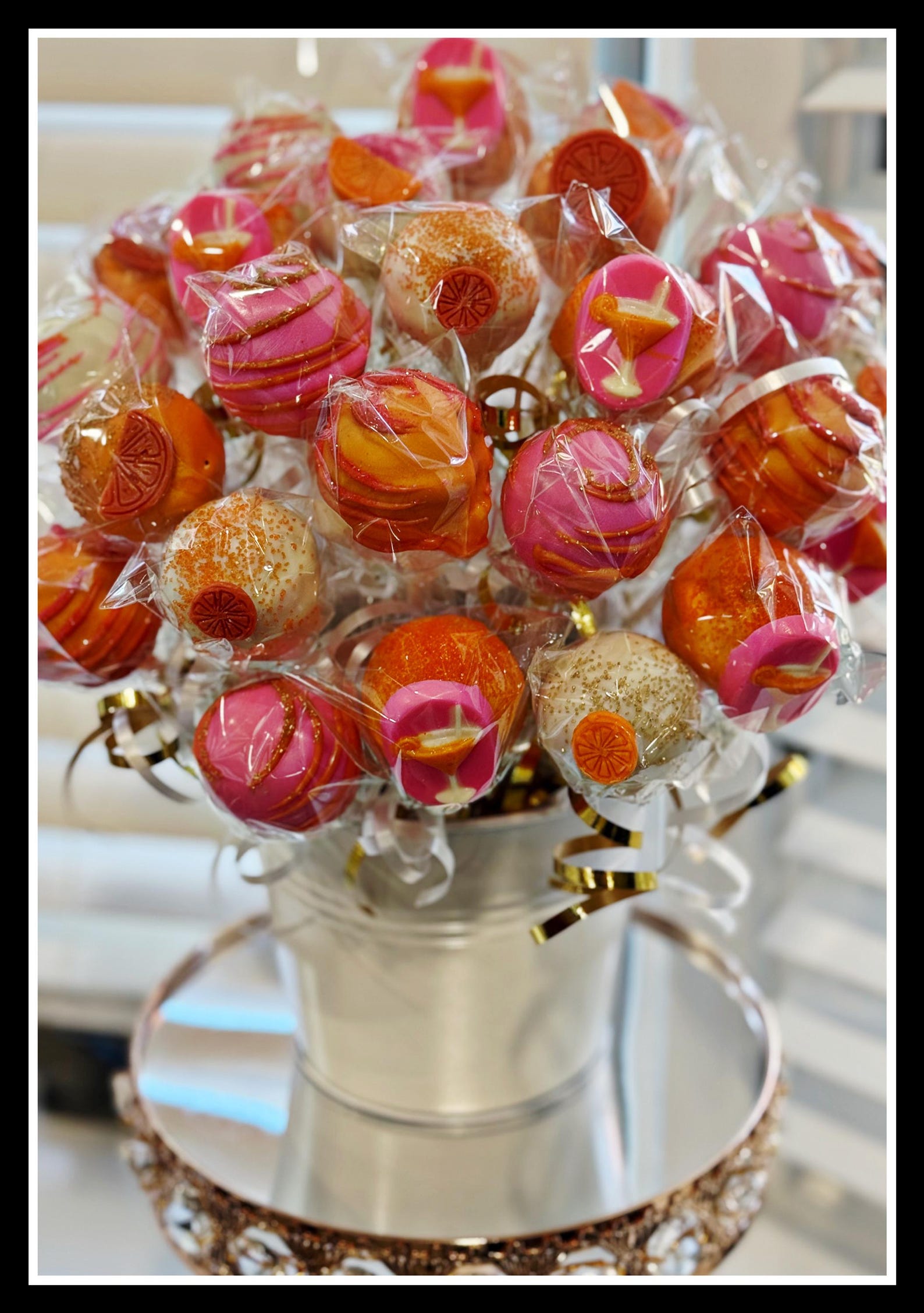 Aperol Spritz, Hot Pink and Orange Theme, Aperol Spritz Krispies, Cake ...
