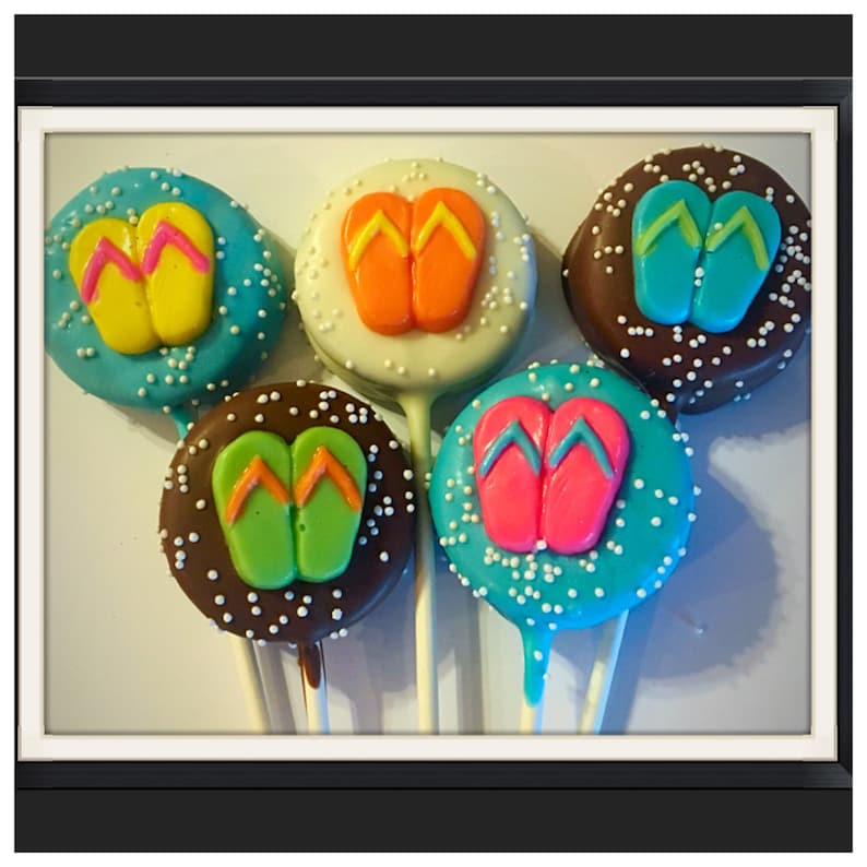 Flip Flop Chocolate Covered Oreos, Hawaiian Themed Chocolate - Etsy