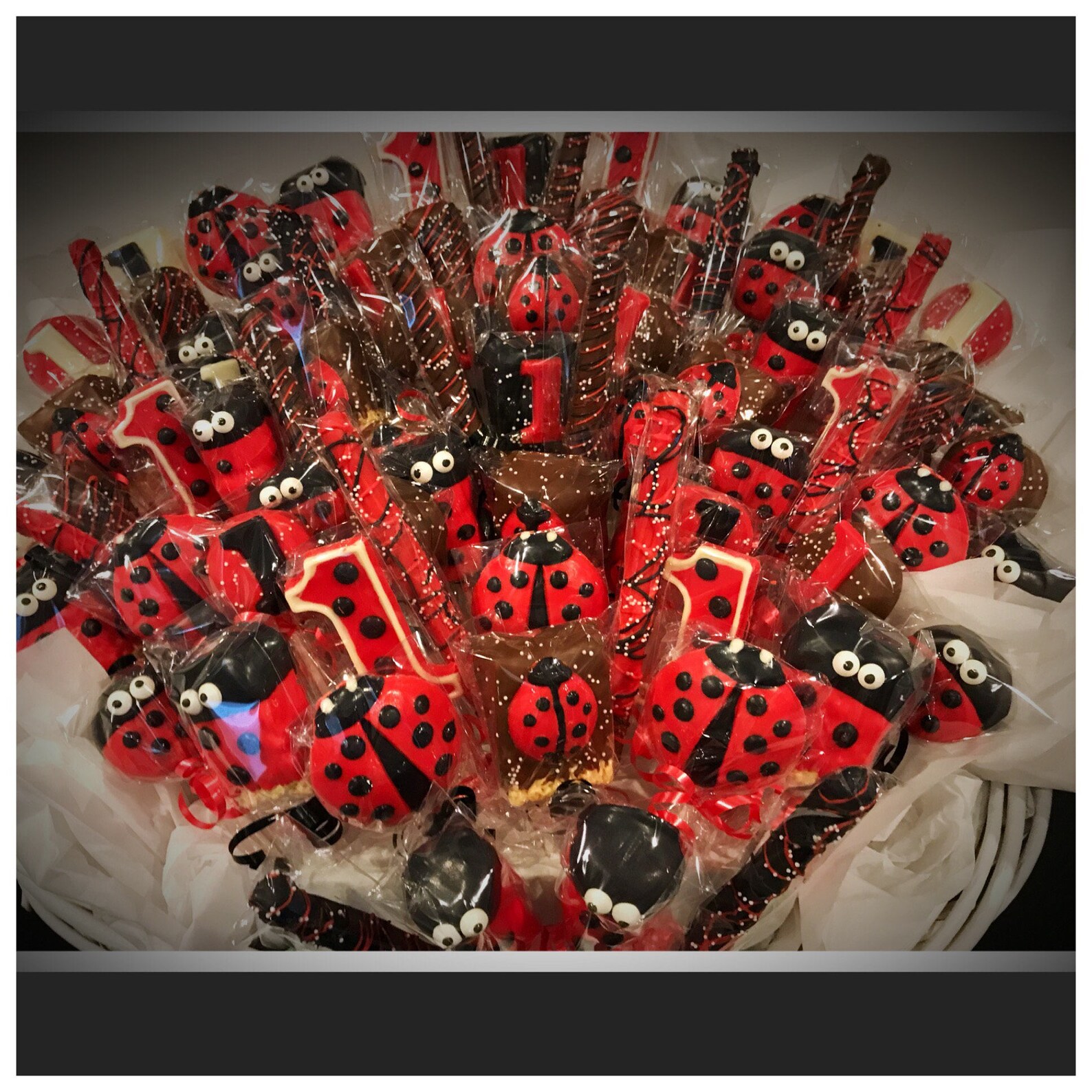 Ladybug Themed First Birthday, Rainbow Birthday Chocolate Basket- Any ...