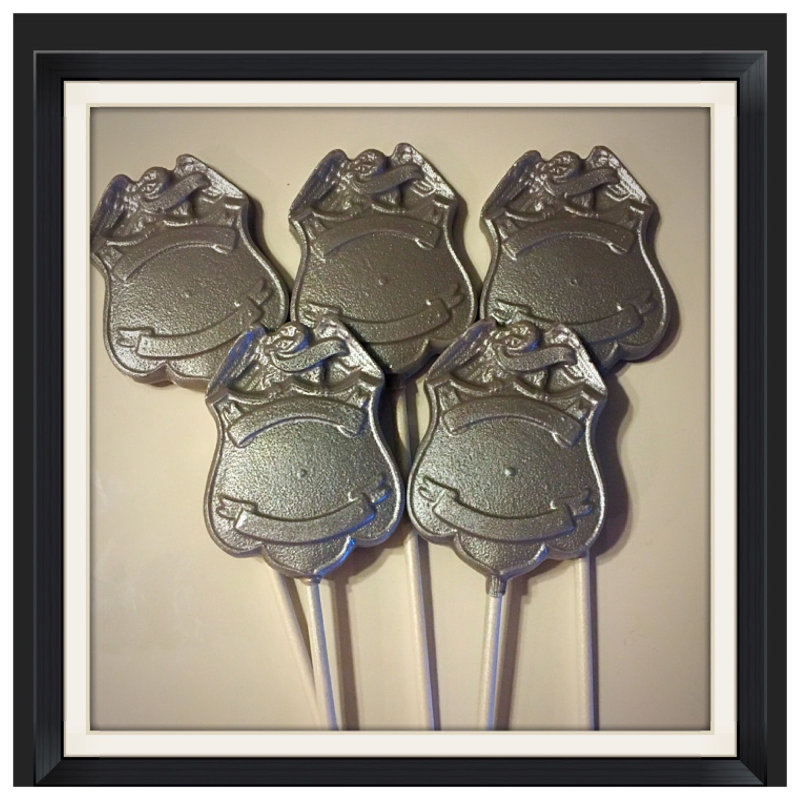 Police Officer Badge Chocolate - 24 Lollipops - Etsy