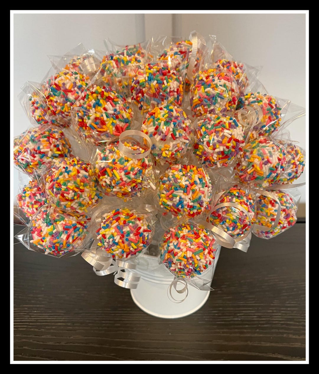 Rainbow Sprinkle Cake Pops: Gourmet Birthday Party Favors - Etsy