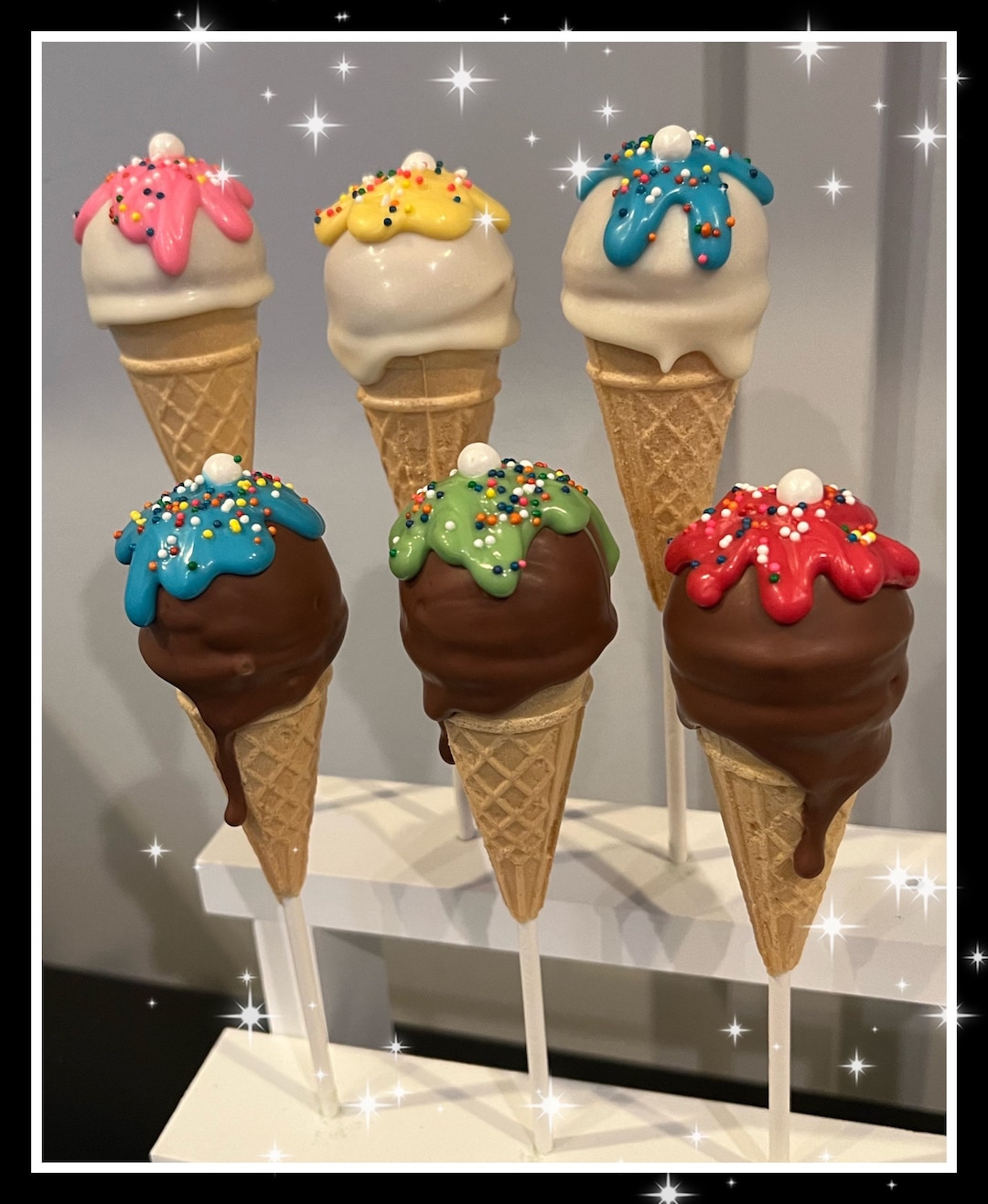 Ice Cream Cake Pops, Ice Cream Cone Cake Pop, Cake Pop Ice Cream Cone ...