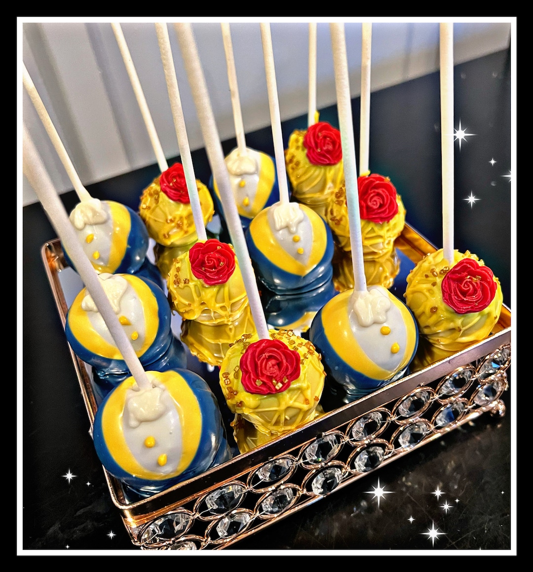 Beauty and the Beast Cake Pops: Belle & Rose Theme - Etsy