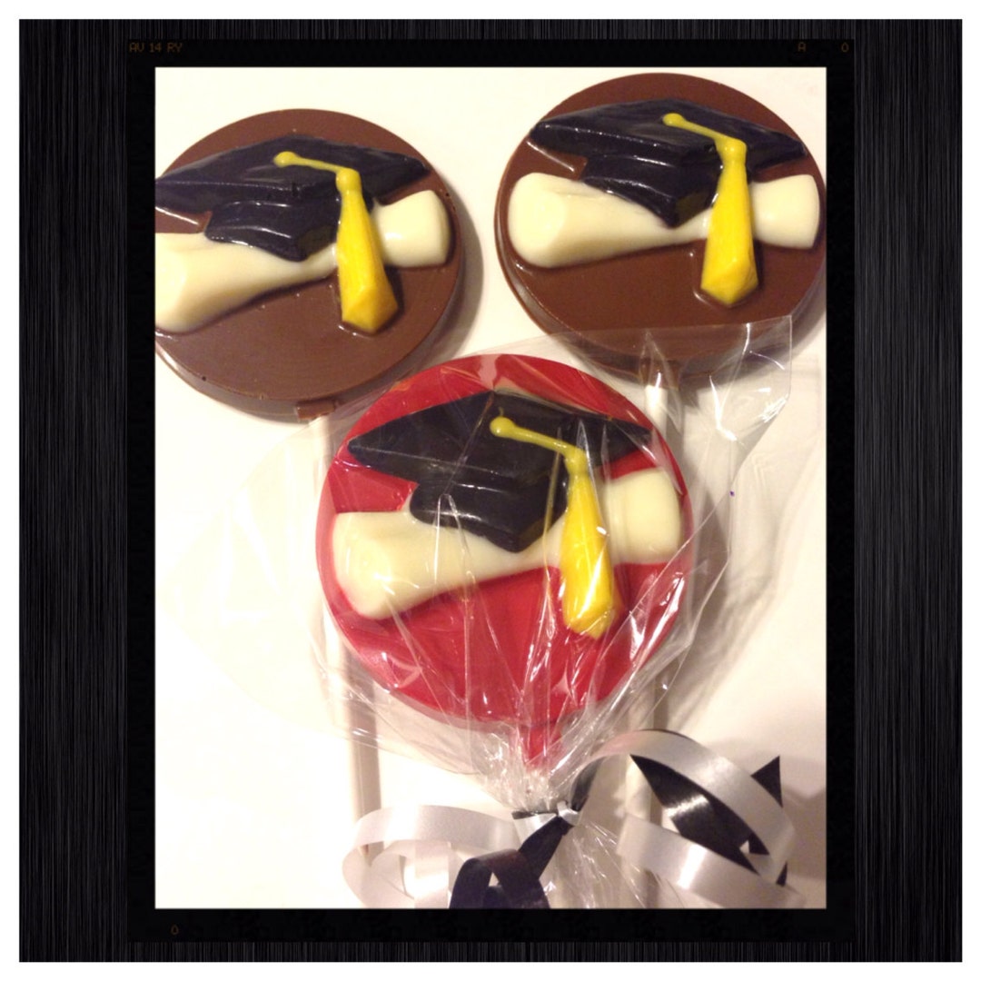 Set of 15 Custom Graduation Chocolate Lollipops With Personalized Image ...