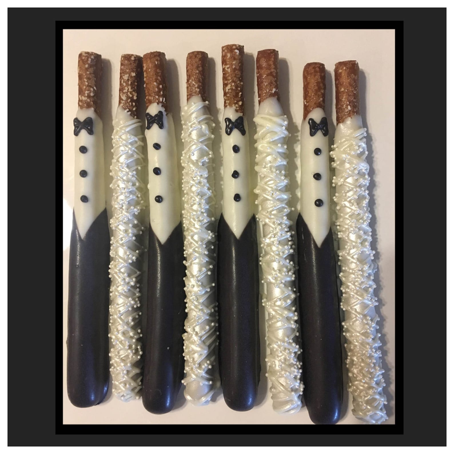 Bride and Groom Chocolate Covered Pretzels 12 Sets 24 - Etsy