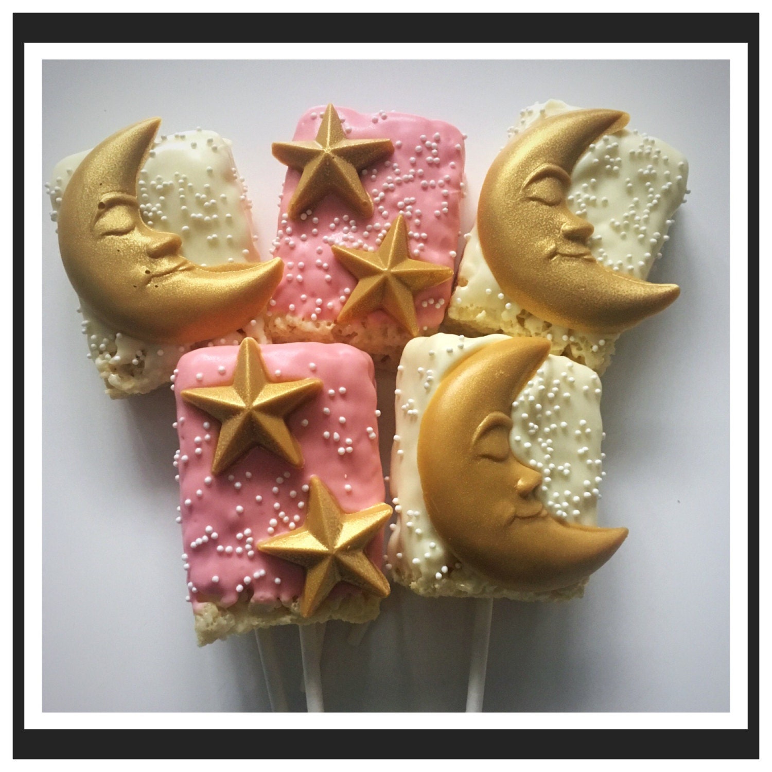 Moons and Stars Chocolate covered rice krispie treat pops | Etsy