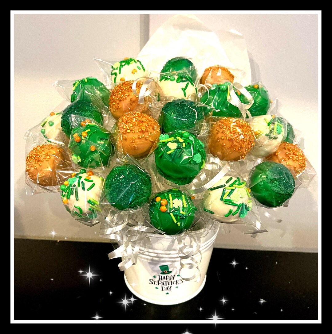St. Patrick's Day Cake Pops, Gourmet St. Pat's Cake Pops, Cake Pop Gift ...