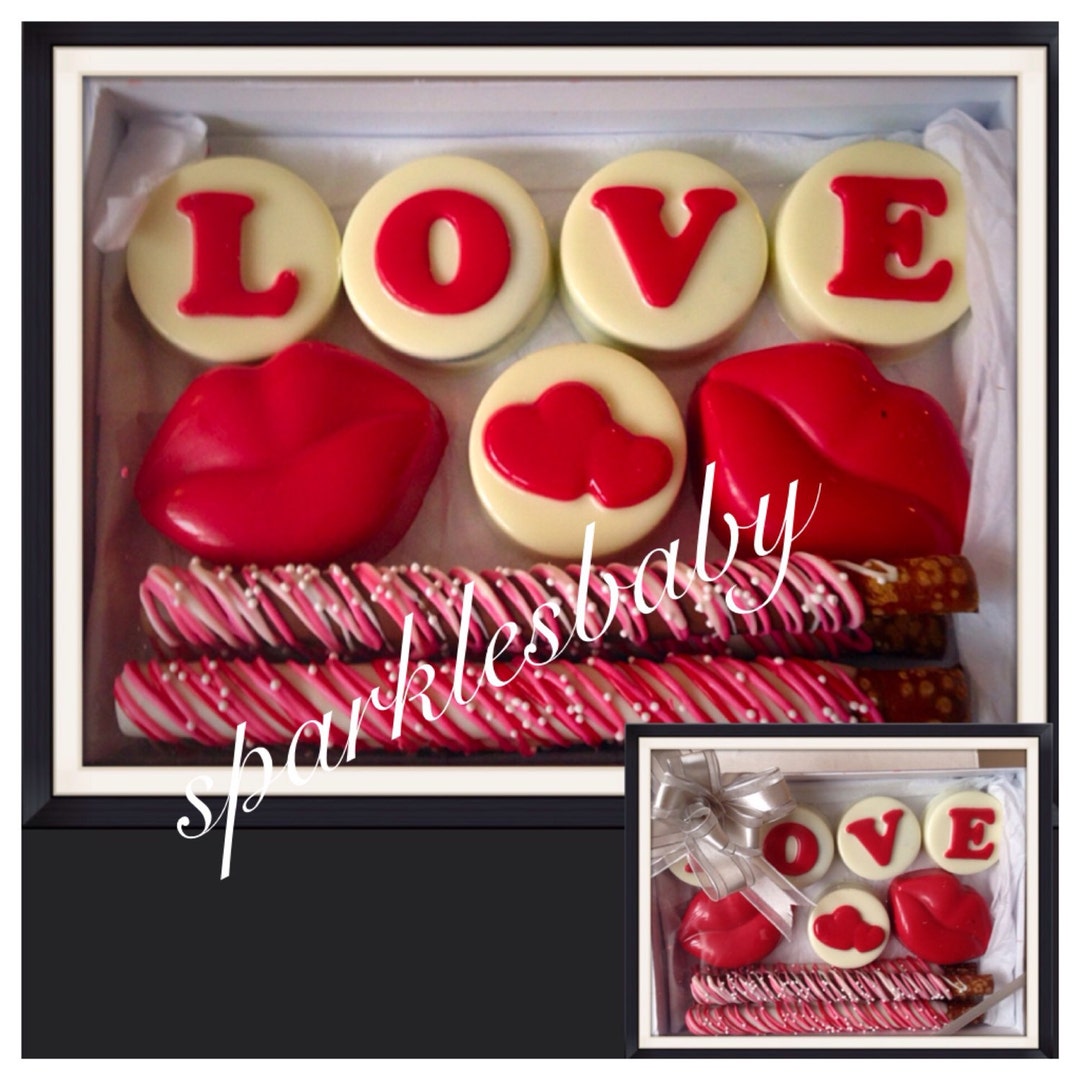 Valentine's Day Chocolate Covered Oreo & Pretzel Gift Box - Etsy