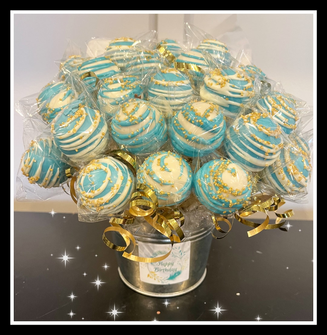 24 Gourmet Cake Pops: Custom Color Merckens Chocolate - Etsy