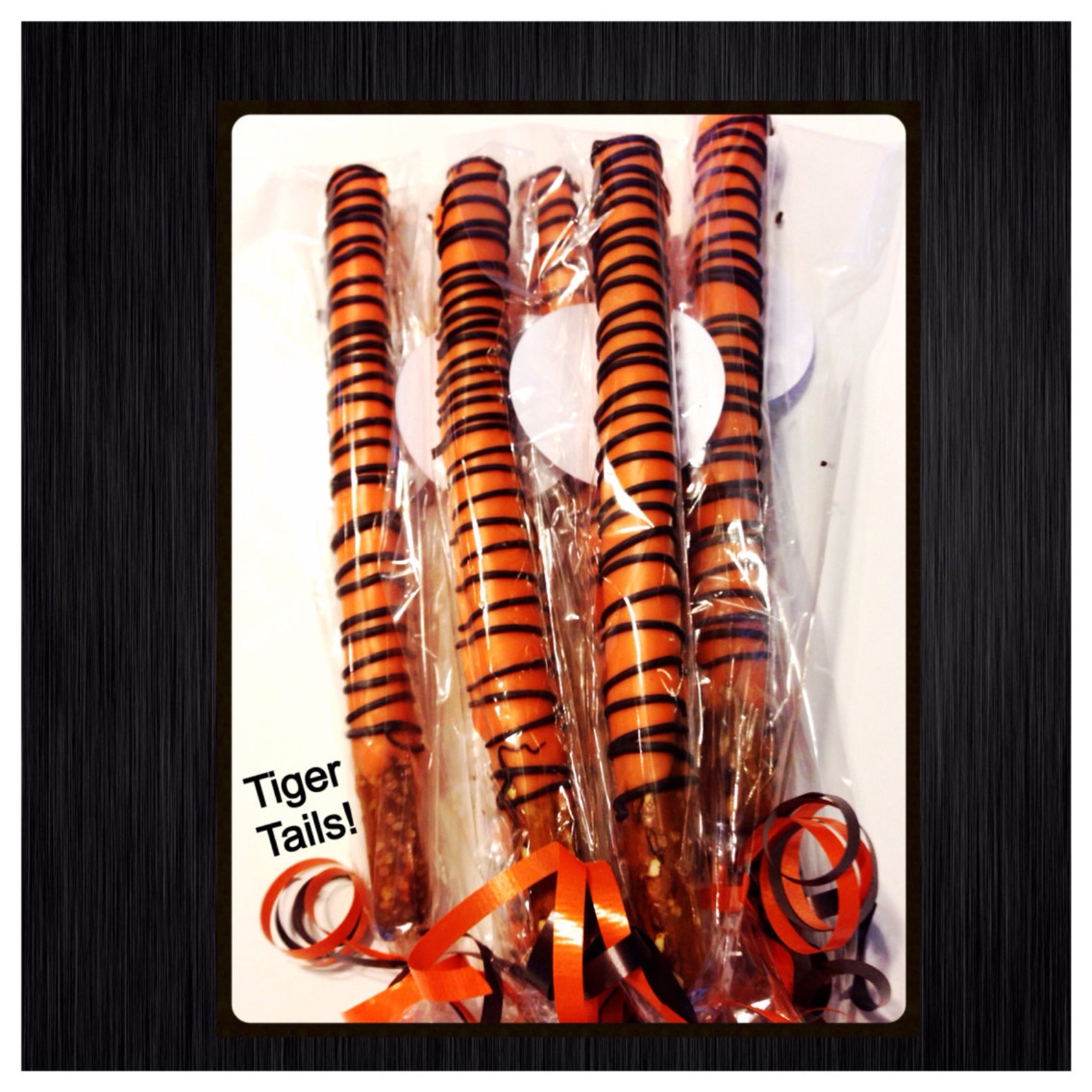 24 Tiger themed Chocolate Covered Pretzels Tiger stripes set | Etsy