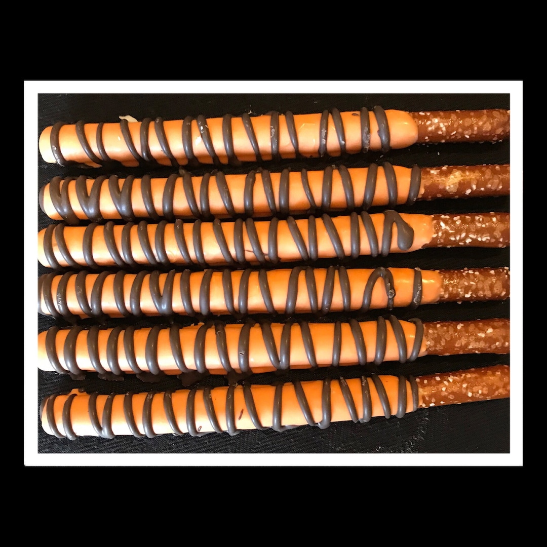 24 Tiger Themed Chocolate Covered Pretzels - Tiger Stripes Set of 24 - Etsy