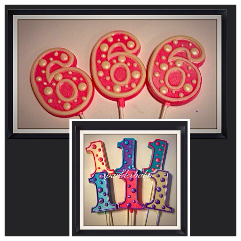24 Rainbow Number 1, Number 2, Number Lollipops - All Numbers Available ...