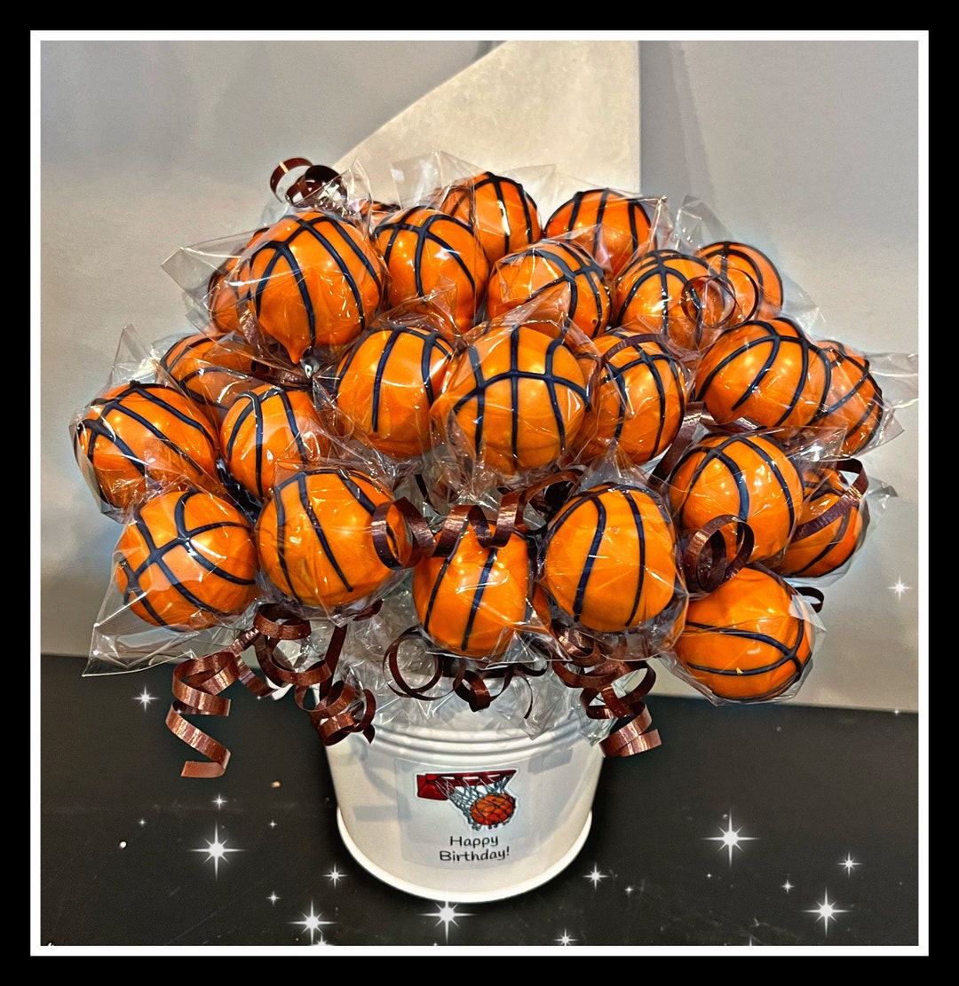 Basketball Cake Pops: Gourmet Chocolate Favors, Sports Theme (24 Count ...