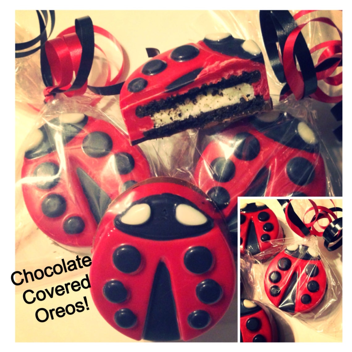 Ladybug Chocolate Covered Pretzels: Personalized Party Favors, Set of ...