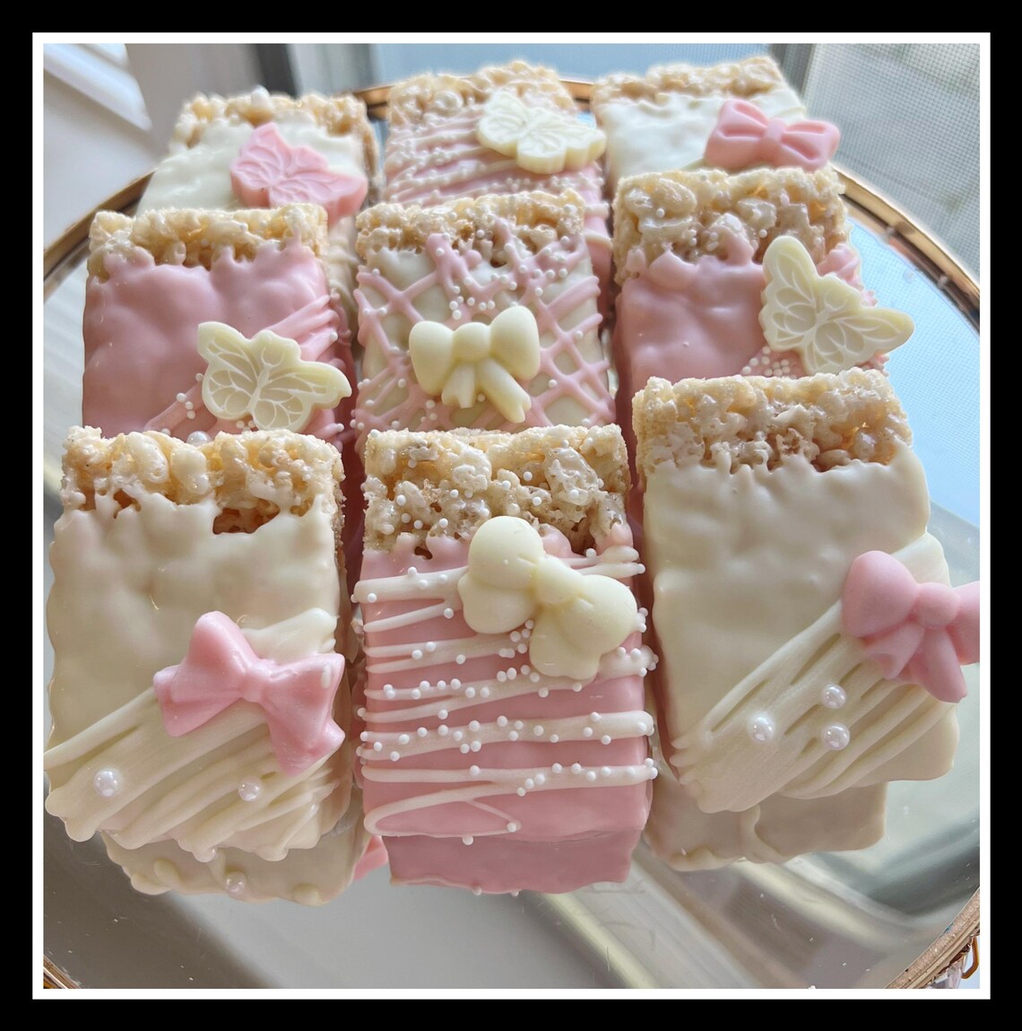 Coquette Butterfly Oreos & Krispies Treats: Bow Edible Favors - Etsy